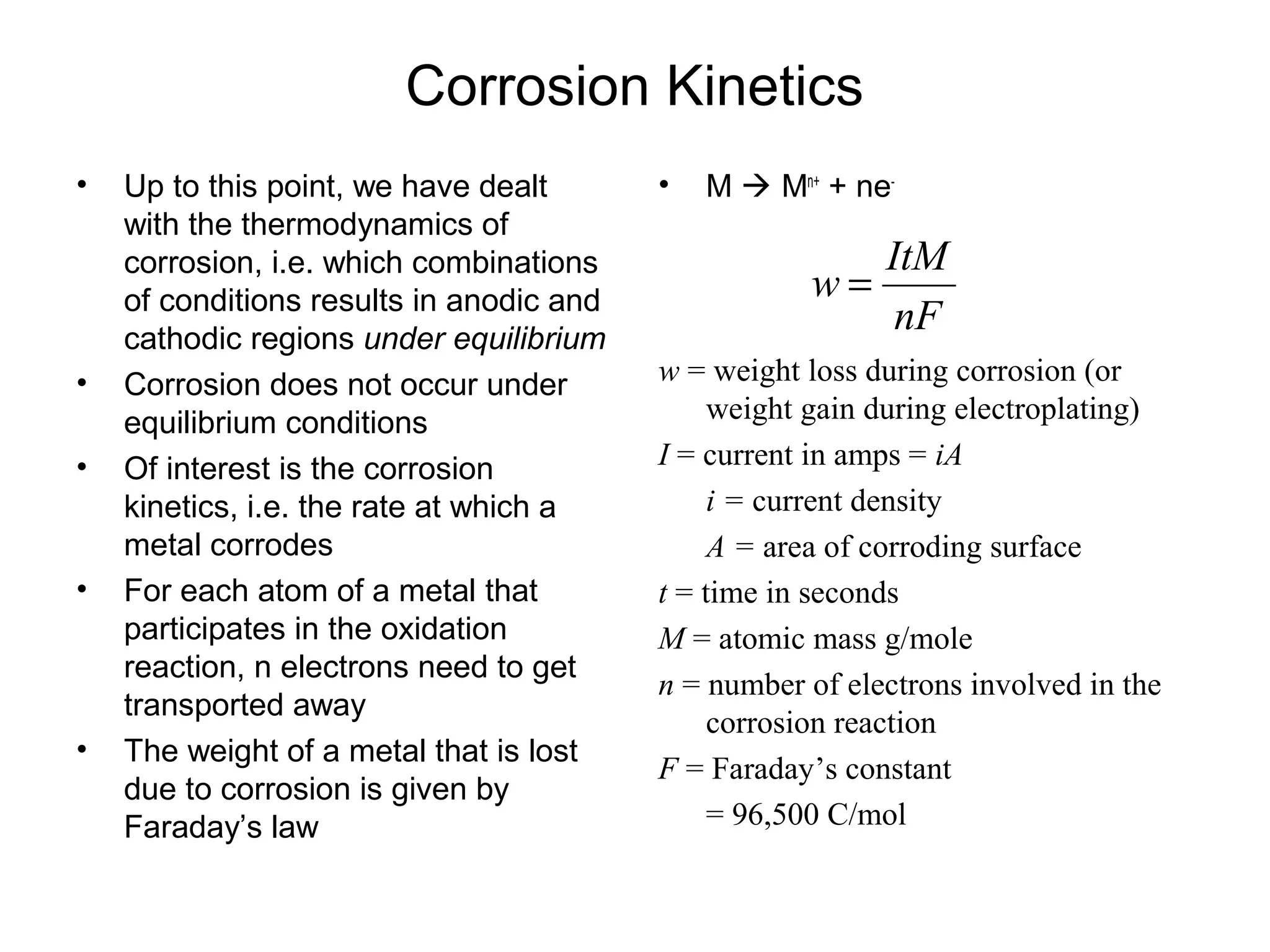 Lecture 3: corrosion kinetics | PPT
