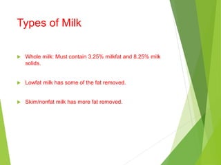 Types of milk -milk processing - Storage | PPTX | Desserts and Baking ...