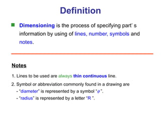 Lecture # 3 Learn the proper way of engineering drawing Dimensioning.pptx