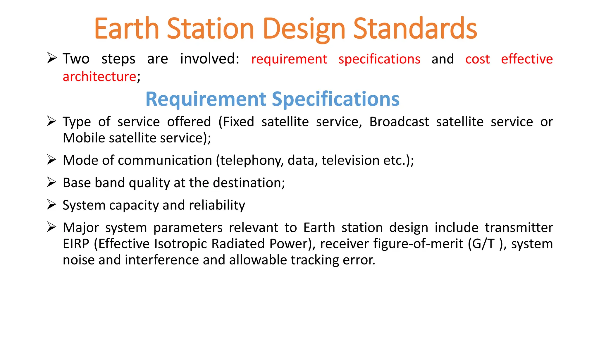 Lecture 3 Earth Station Standards, Reliability and Optimization.pptx