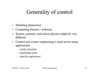 Lecture 3 - Model-based control engineering | PPT