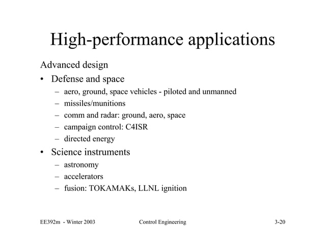 Lecture 3 - Model-based control engineering | PPT