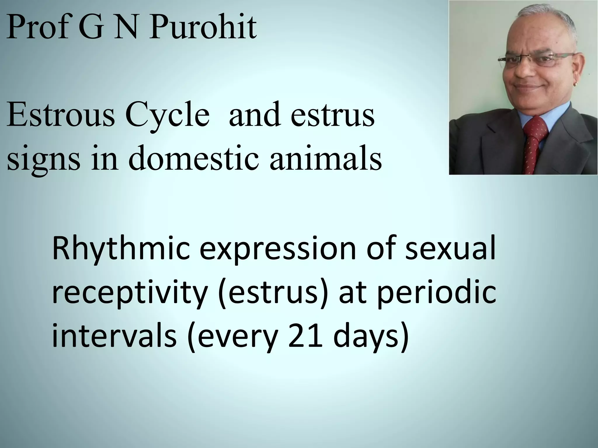 Lecture 3 estrous cycle and estrus signs in domestic animals | PDF