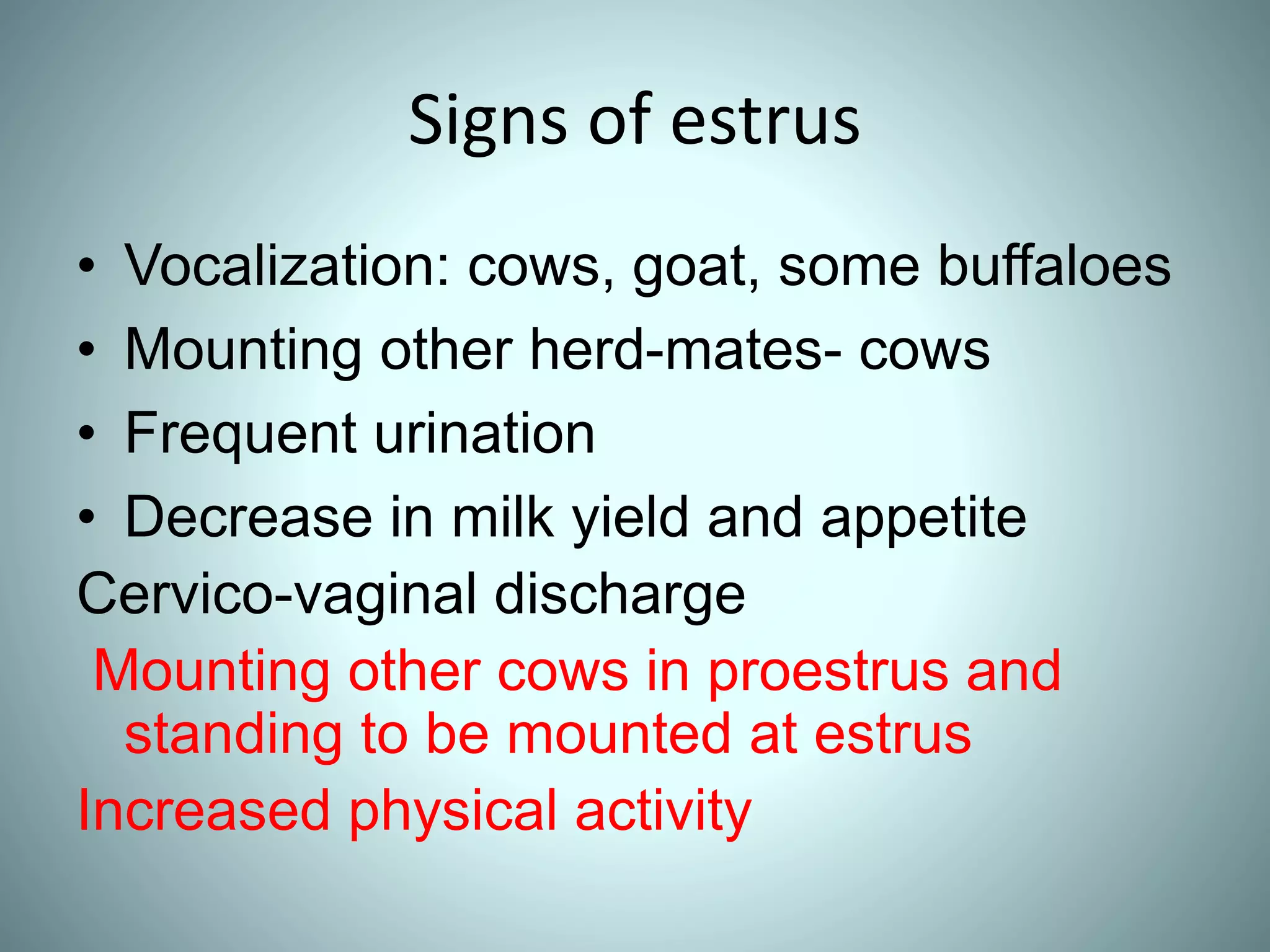Lecture 3 estrous cycle and estrus signs in domestic animals | PDF
