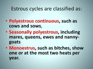 Lecture 3 estrous cycle and estrus signs in domestic animals | PDF