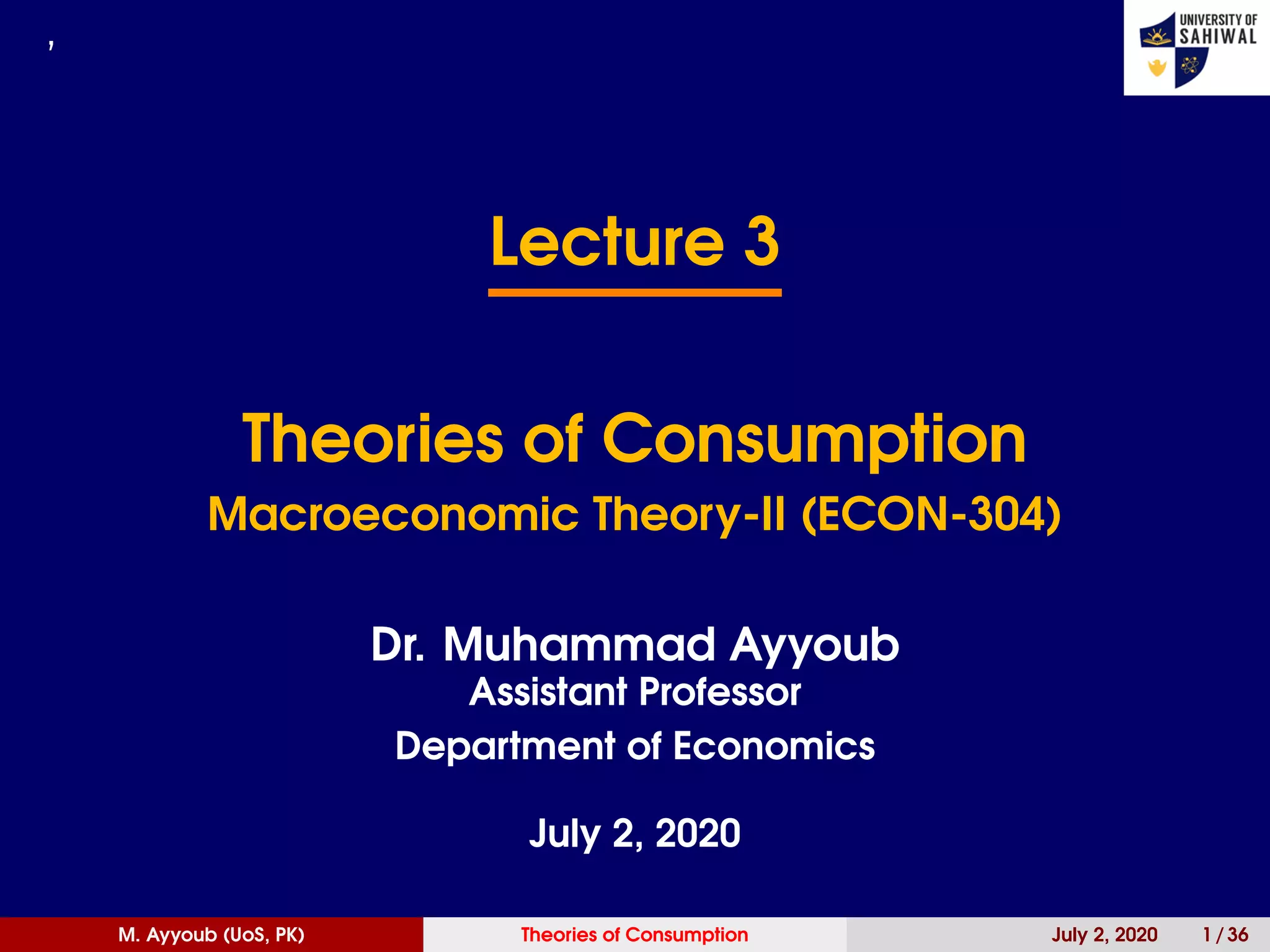 Theories of Consumption_Extended Version | PDF