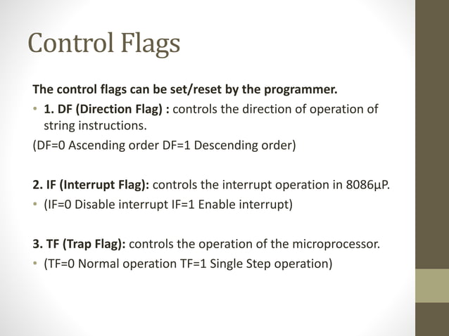 Lecture #3 Flag Register.pptx | Operating Systems | Computer Software and Applications