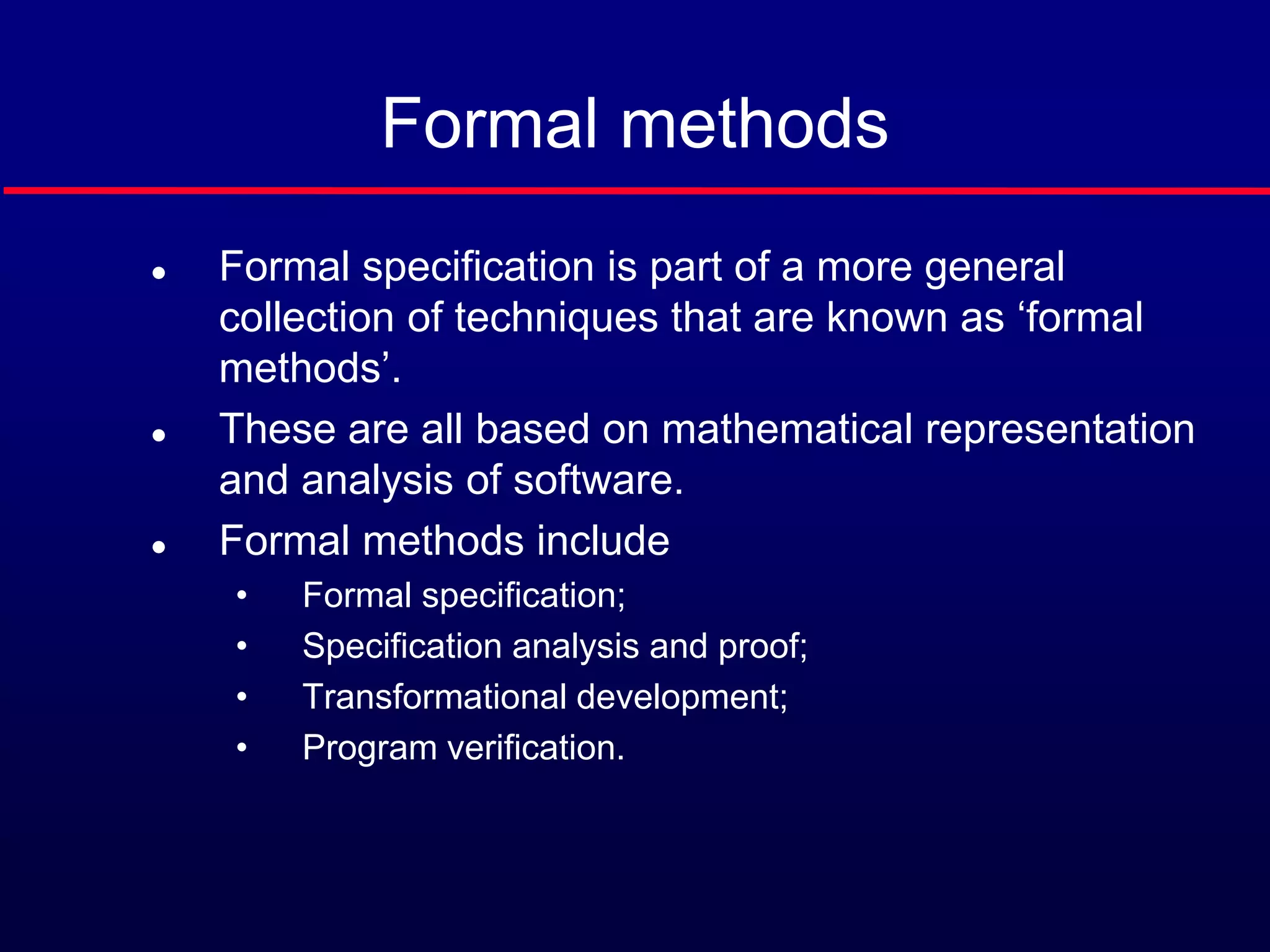 Formal Specifications In Formal Methods Ppt