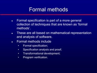 Formal Specifications in Formal Methods | PPT