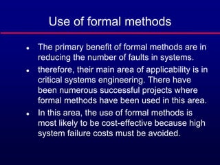 Formal Specifications in Formal Methods | PPT