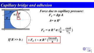 Lecture 3_forces and capillary bridge.pdf | Chemistry | Science