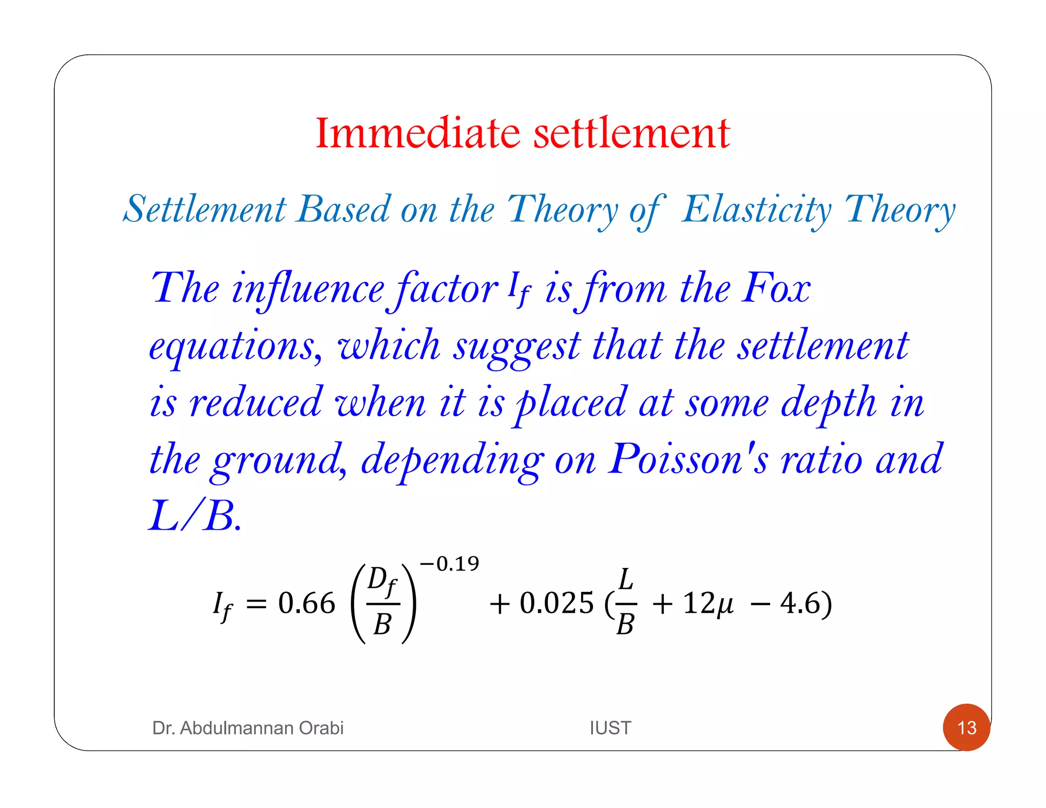 Lecture 3 foundation settlement | PDF