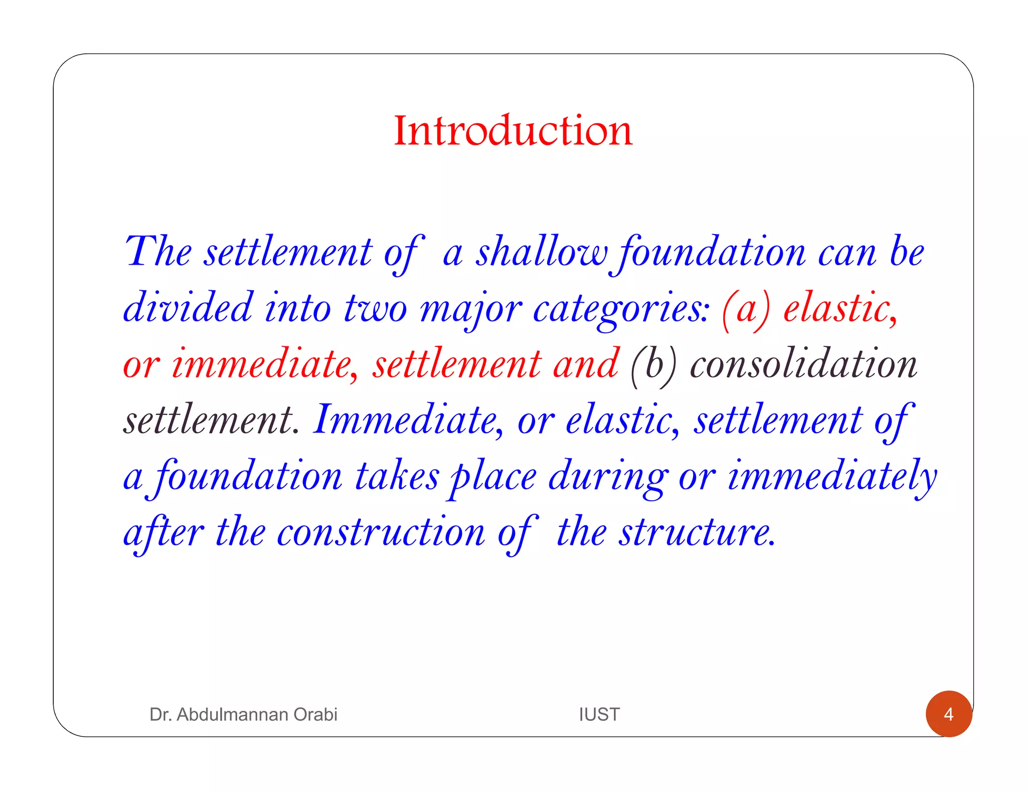 Lecture 3 foundation settlement | PDF