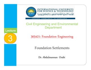 Lecture 3 foundation settlement | PDF