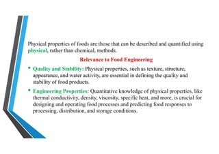 Physical Properties of different food materials | PDF | Physics | Science