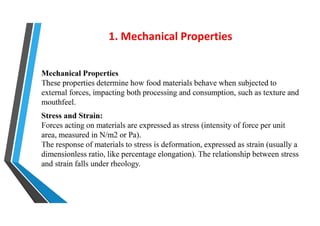 Physical Properties of different food materials | PDF | Physics | Science