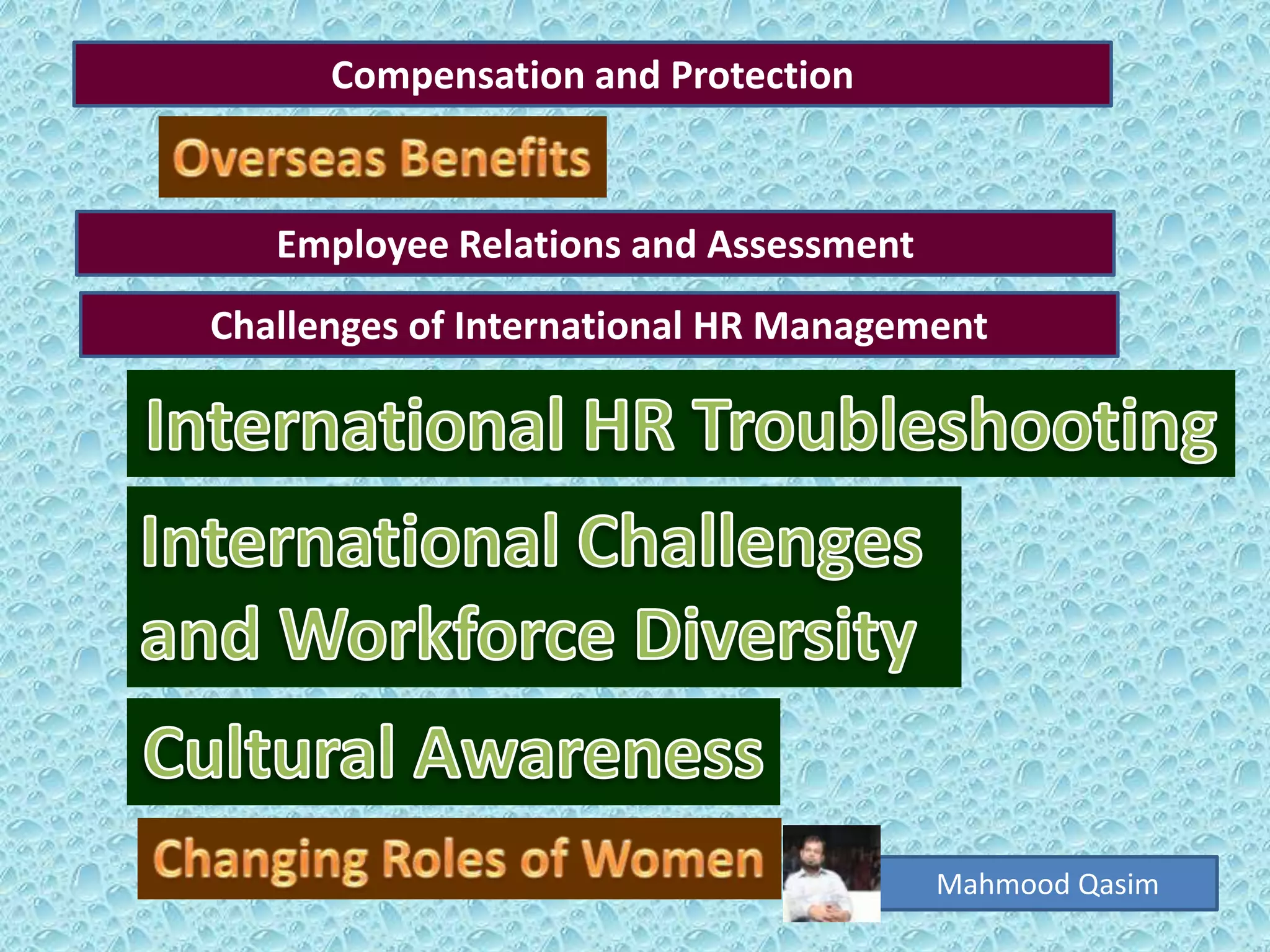 HRM International Challenges by Mahmood Qasim | PPT