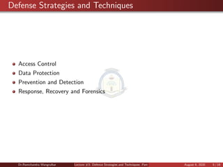 Lecture #3: Defense Strategies and Techniques: Part II | PDF