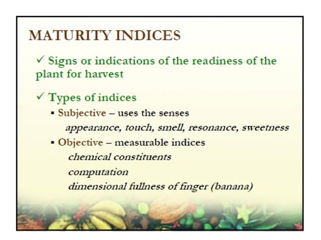 Maturity Indices and Assessment of Maturity | PPT