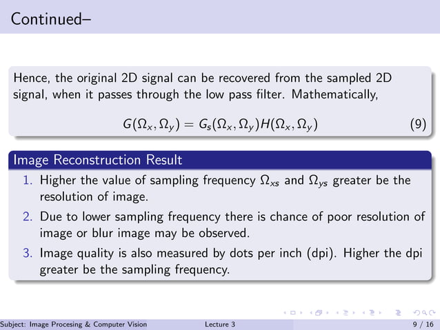 Lecture 3 image sampling and quantization | PDF