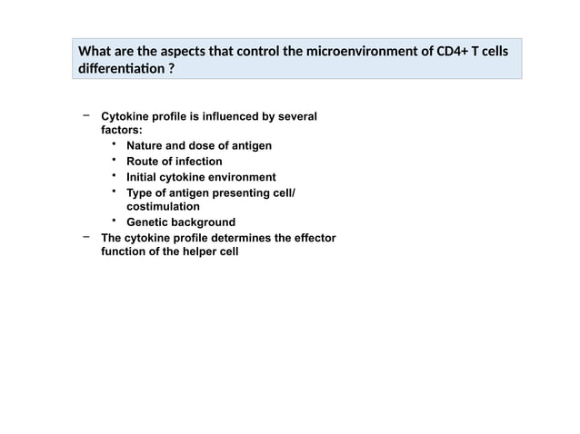 Overview of CD4+ T cell differentiation. | PPTX | Genetics | Science