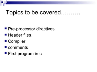 Lecture 3 in c ppt | PPT