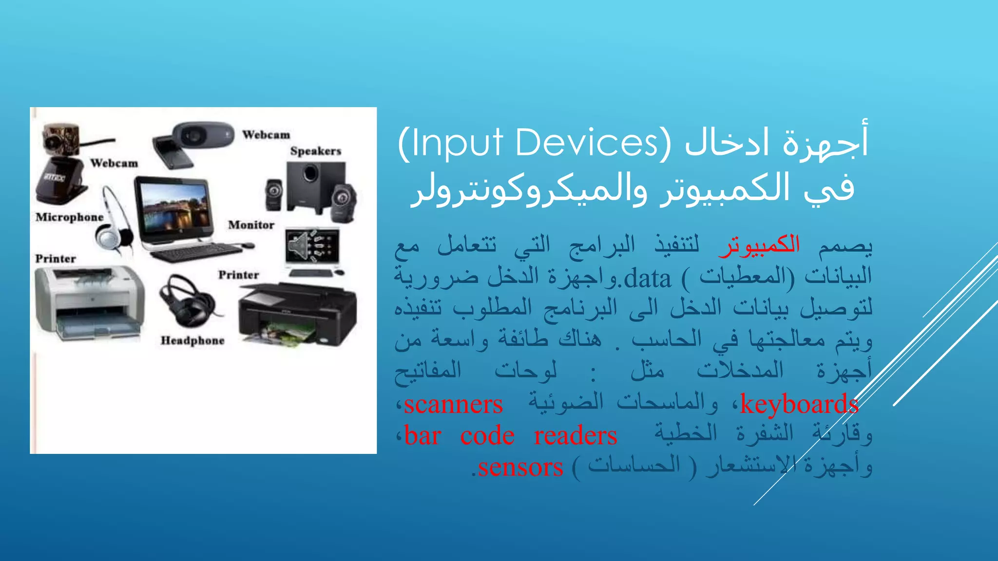 Lecture 3(input devices- اجهزة الادخال) | PDF