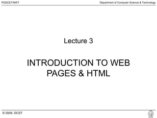 Lecture3 introduction towebpages | PPT