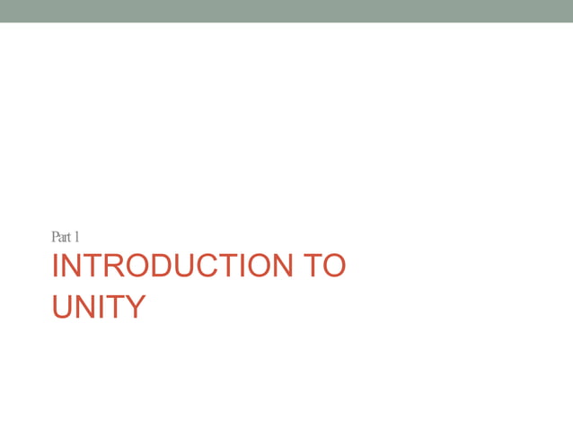 Game Development with Unity3D (Game Development lecture 3) | PPT