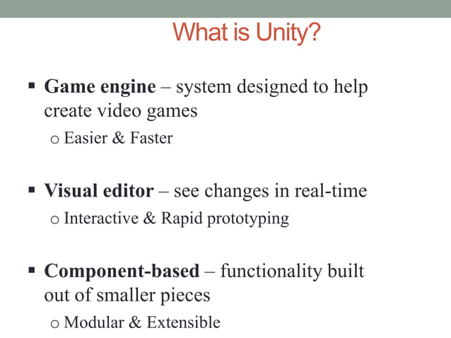 Game Development with Unity3D (Game Development lecture 3) | PPT | Free Download
