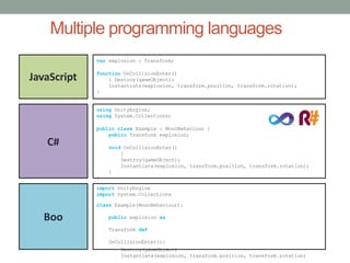 Game Development with Unity3D (Game Development lecture 3) | PPT