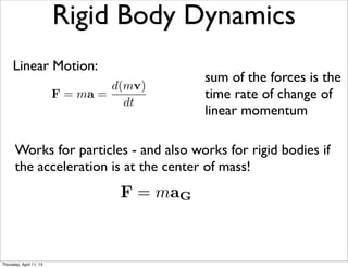 Lecture of Rigid Bodies - mechanical dynamics course | PDF