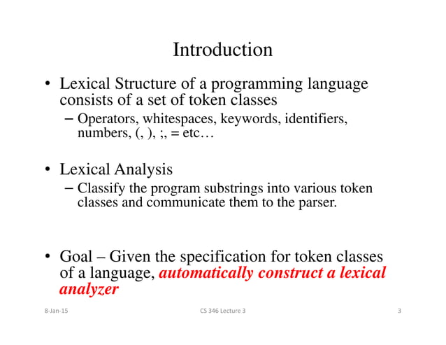 Lecture3 lexical analysis | PPT
