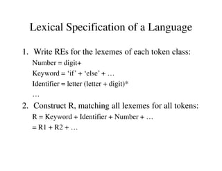 Lecture3 lexical analysis | PPT