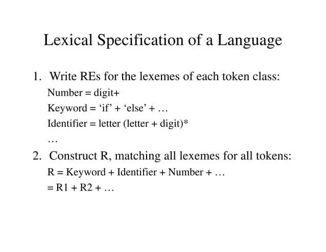 Lecture3 lexical analysis | PPT