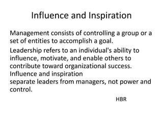 Management and Leadership Part 3 | PPTX