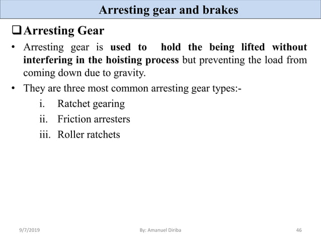 Lecture 3 Material Handling Equipment (Hoisting Equipment) | PPTX