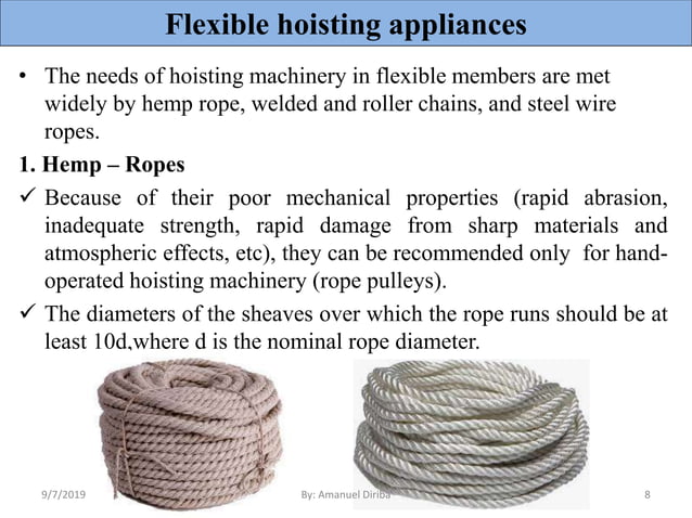 Lecture 3 Material Handling Equipment (Hoisting Equipment) | PPTX