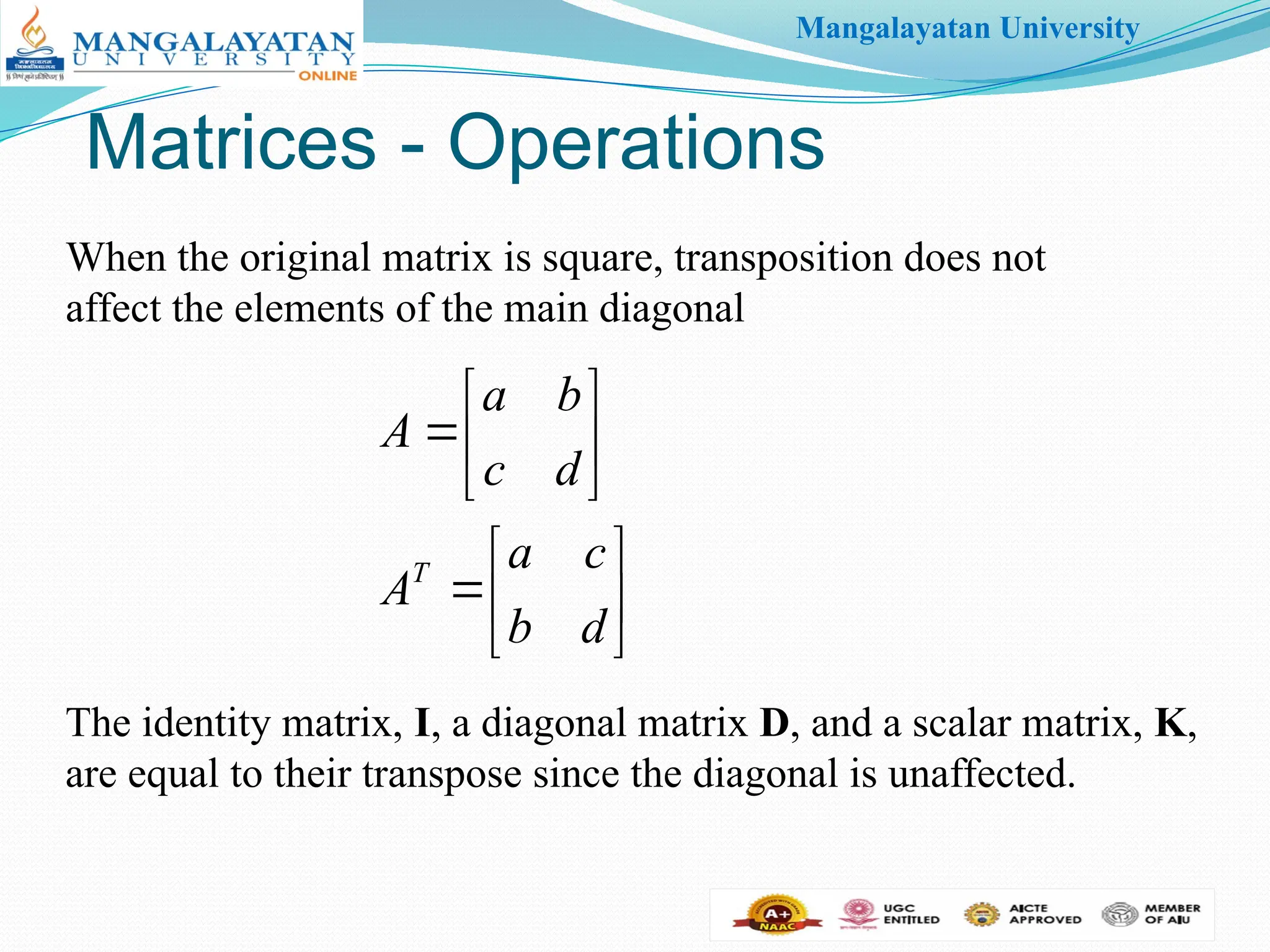 The transpose and its properties and Inverse of a Matrix | PPTX