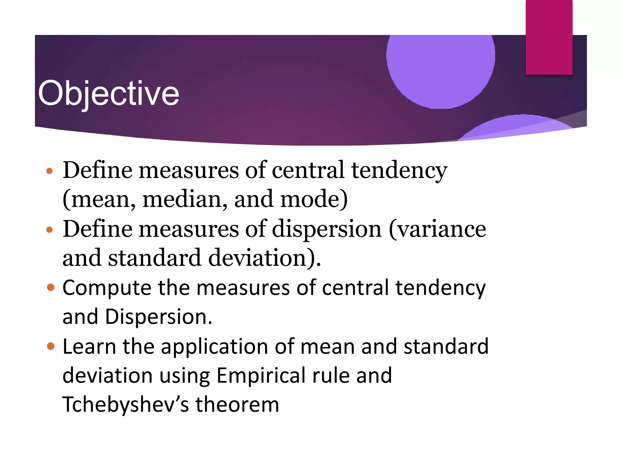 Lecture 3 Measures of Central Tendency and Dispersion.pptx