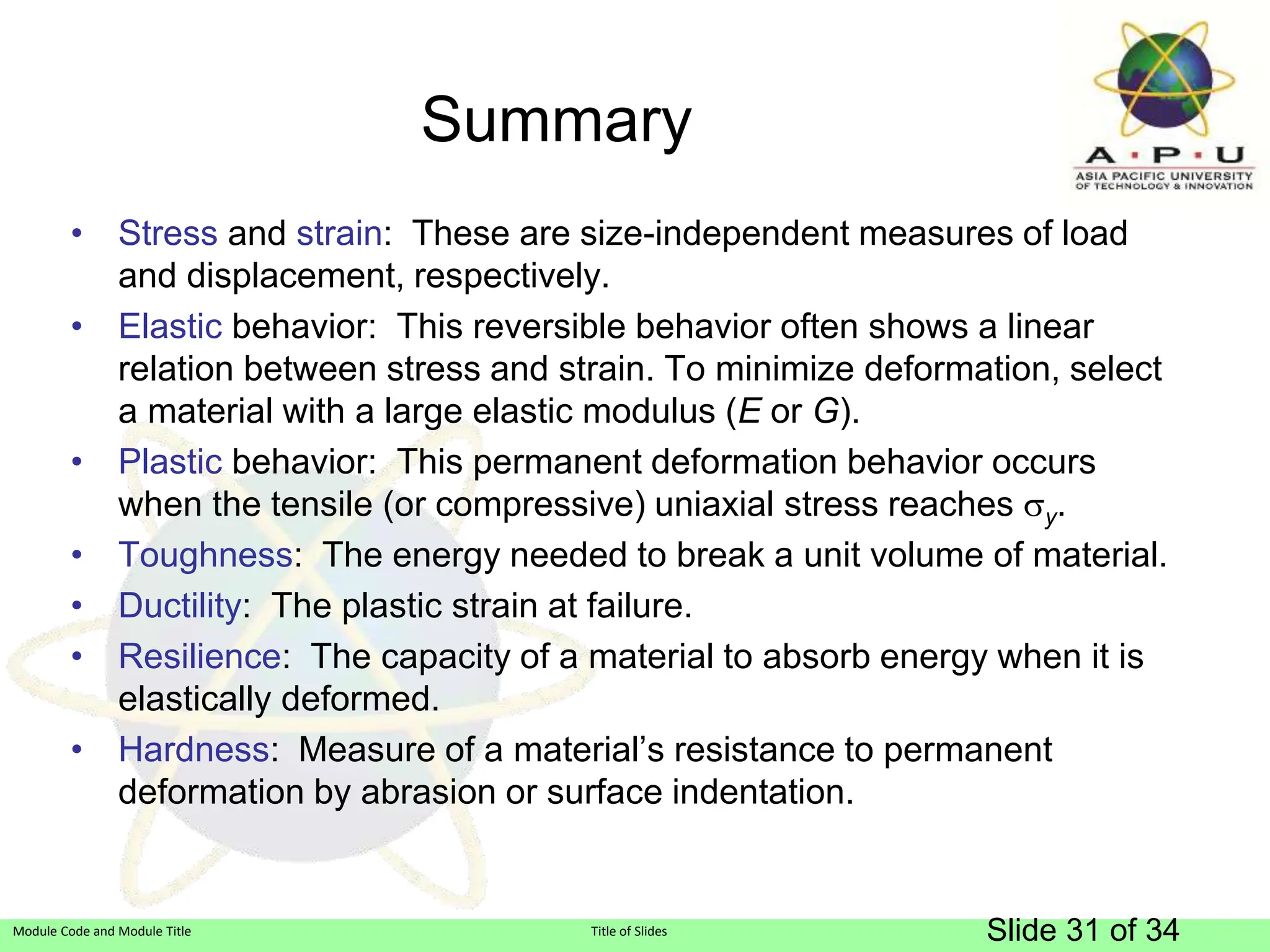 Mechanical properties of materials 1 ppt | PPT