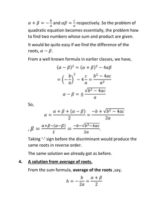 Lecture 1.3 methods of solutions of quadratic equations | PDF