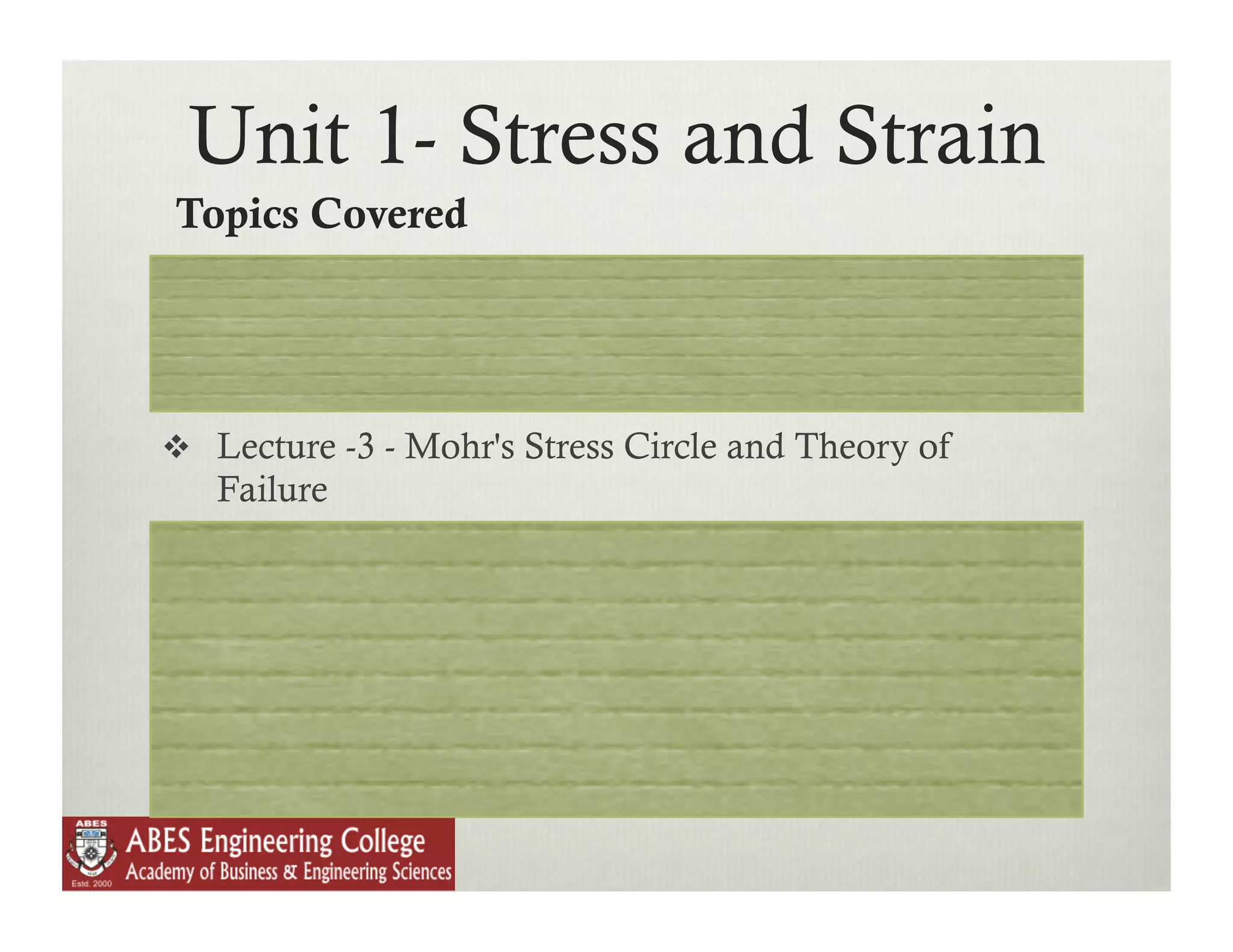 Lecture 3 mohr’s circle and theory of failure | PDF