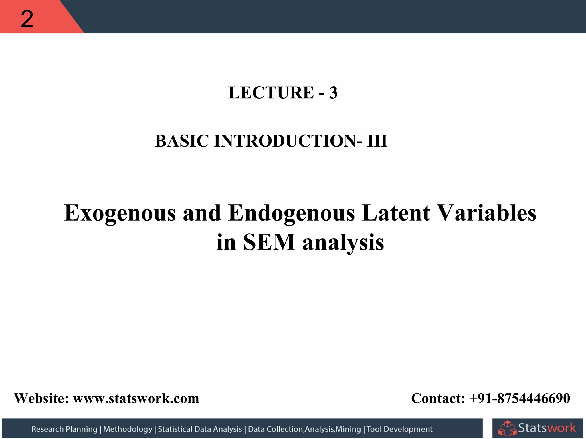Exogenous and Endogenous Latent Variables in SEM analysis | statswork.com