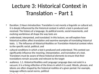 It's about translation, especially extralingustic side | PPTX