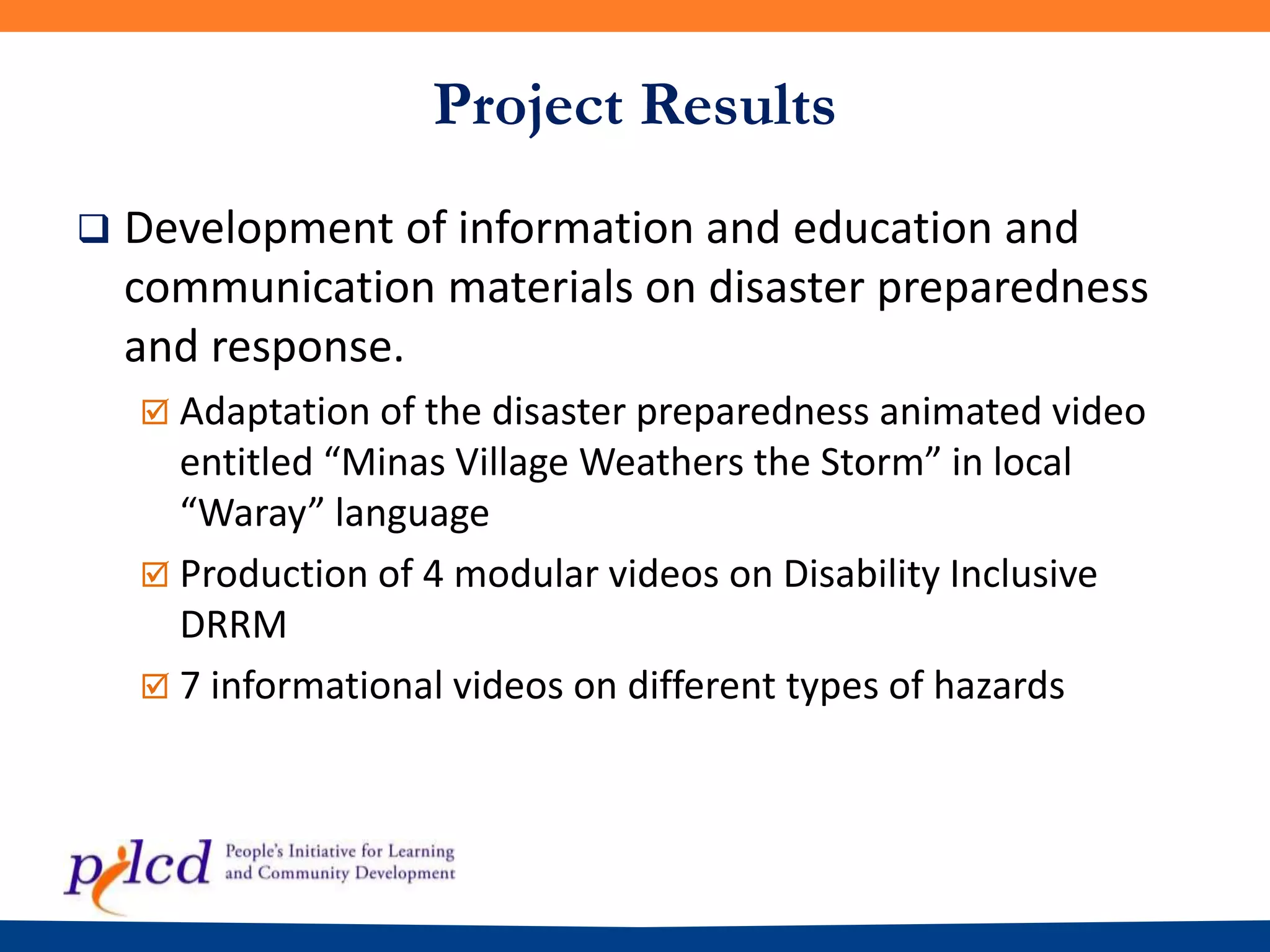 Local Community Empowerment and Multi-stakeholder Participation in DRRM ...
