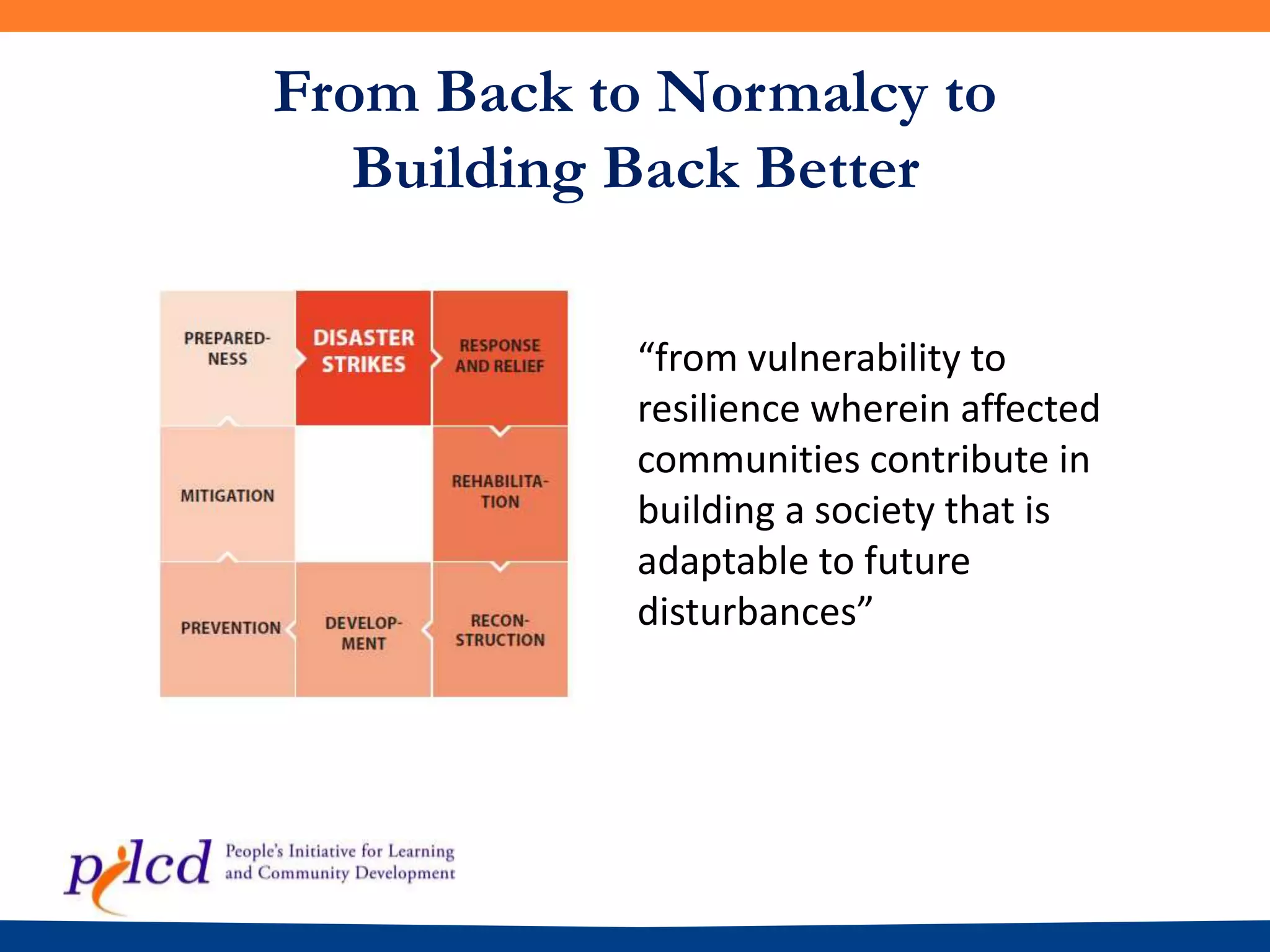 Local Community Empowerment and Multi-stakeholder Participation in DRRM ...
