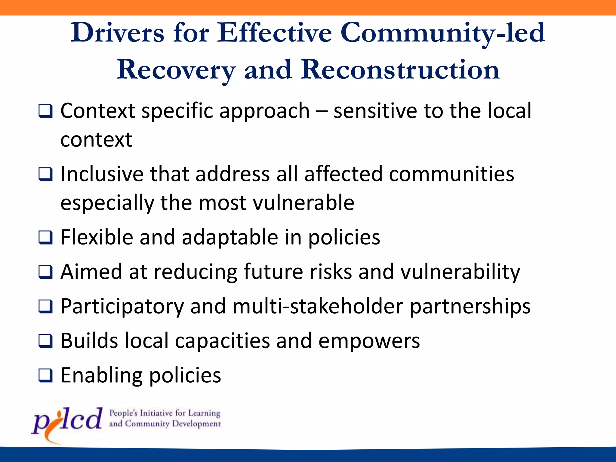 Local Community Empowerment and Multi-stakeholder Participation in DRRM ...