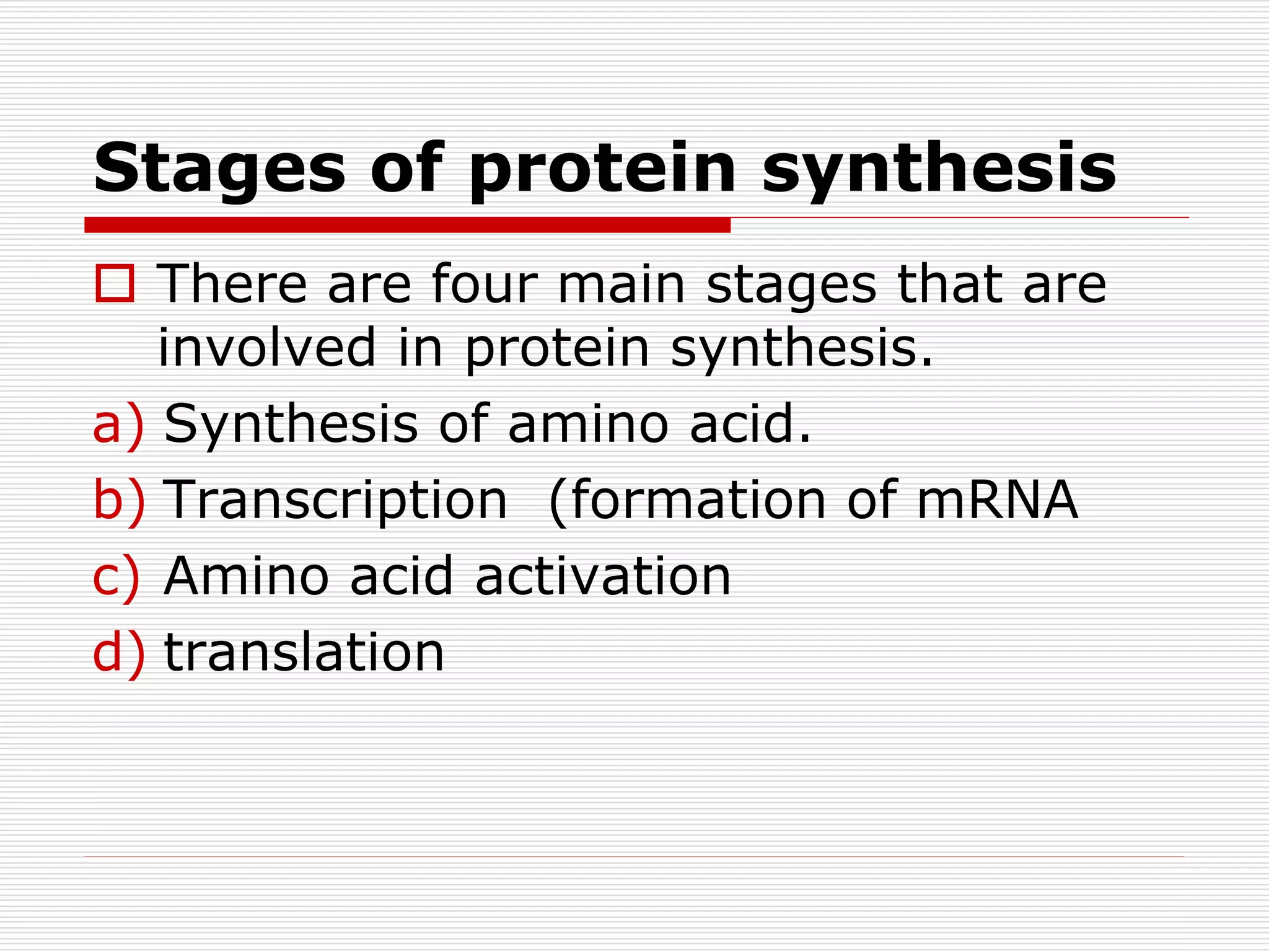 Lecture 3 protein synthesis | PPTX