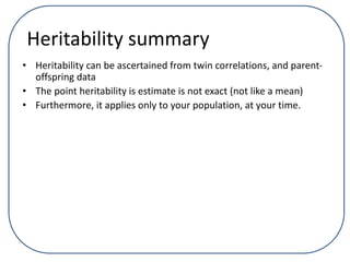 Lecture 3 quantitative traits and heritability full | PPTX